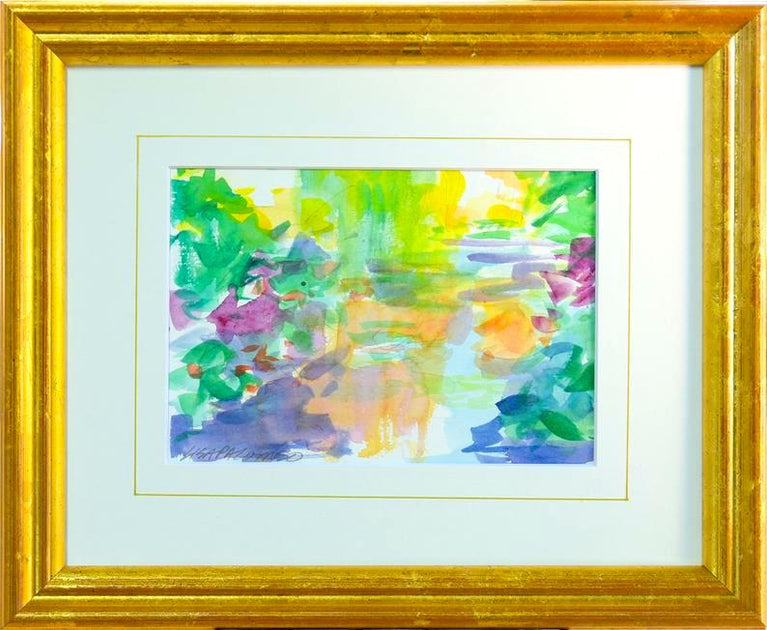 Monet's Bridge #5 - Framed Original Watercolor – Lisa Palombo Studios